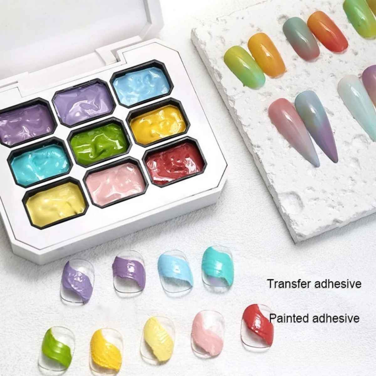 Pastel & Bright Gel Nail Palette – 9 Shades for Creative Nail Art Desi ...